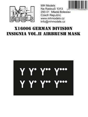 MH Models X16006 German Division Insignia Volume II - Airbrush Mask