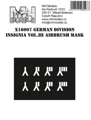 MH Models X16007 German Division Insignia Volume III - Airbrush Mask