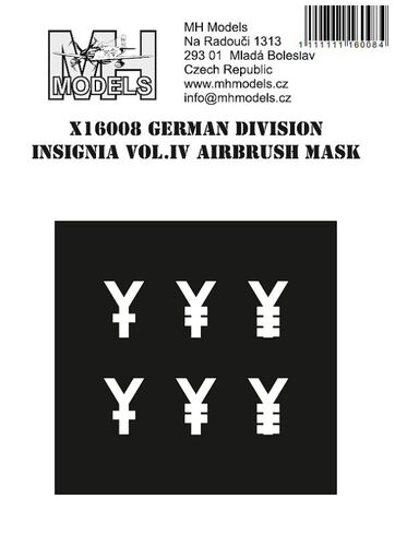 MH Models X16008 German Division Insignia Volume IV - Airbrush Mask