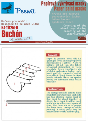 Peewit 75007 Wheel Bay Masks – HA-1112M-1L Buchon AZ model