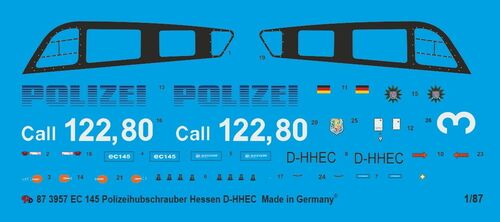 Peddinghaus-Decals 3957 EC 145 Police Helicopter Hessen D-HHEC
