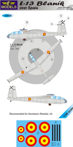 LF Models C4834 L-13 Blanik over Spain