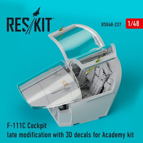 RES/KIT U48-0237 F-111C Cockpit Late Modification With 3D Decals For Academy Kit