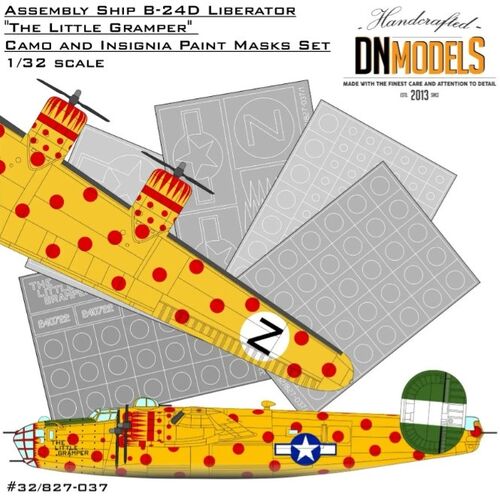 DN Models 32-827-037 B-24D Liberator The Little Gramper Assembly Ship Camo And Insignia Paint Mask Set