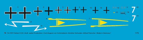 Peddinghaus-Decals 3797 Fokker D.VII (ALB Late Production) Carl-August von Schönebeck-Günther Schuster-Alfred Fischer