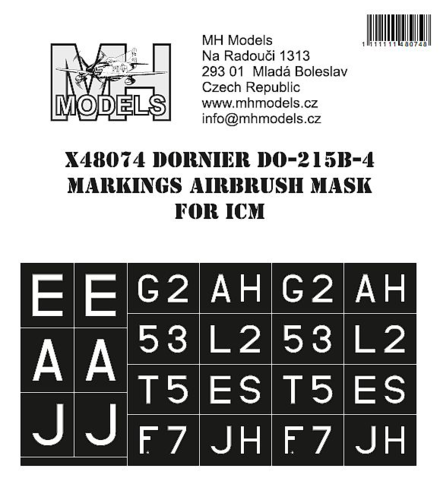 MH Models X48074 Dornier Do-215B-4 Markings airbrush mask