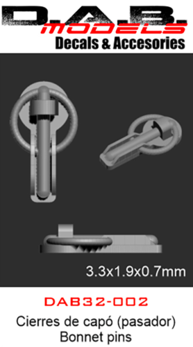DAB Models 32-002 Bonnet pins