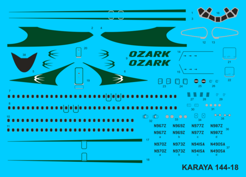 KARAYA D144-18 DC-9- 5/32 OZARK early