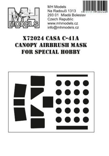 MH Models X72024 CASA C-41A canopy airbrush mask
