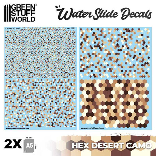 Green Stuff World 2392 Waterslide Decals - Hex Desert Camo
