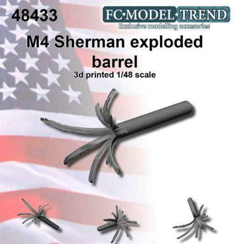 FC ModelTrend 48433 Sherman tank exploded barrel