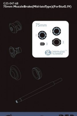Orange Hobby G35-047-68 75mm Muzzle Brake Mid- late Type For StuG.IV