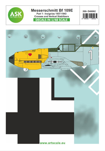 Art Scale Kit D48062 Messerschmitt Bf 109E Part 1 - Insignias 1937-1943, Crosses And Vertical Stabilizers