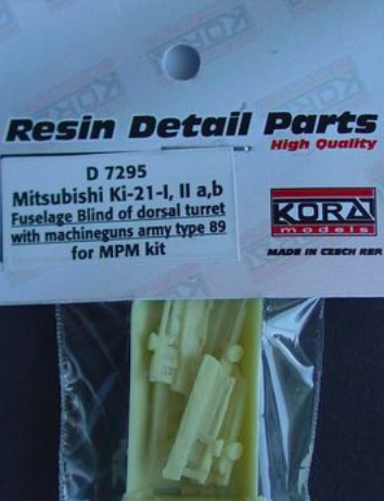 Kora Models D7295 Mitsubishi Ki-21-I, IIa,b Fuselage blind with machineguns 6 pcs