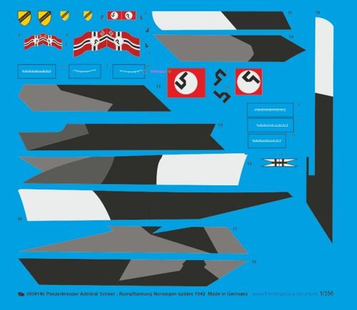Peddinghaus-Decals 4146 Battleship Admiral Scheer Norway In Late 1942
