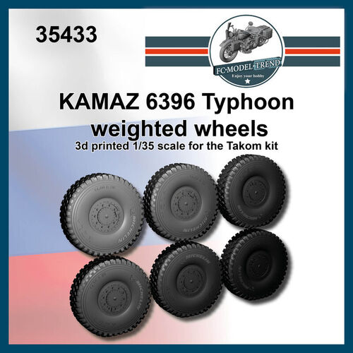 FC ModelTrend 35433 Kamaz 6396 Typhoon Weighted Wheels (For Takom Kit)