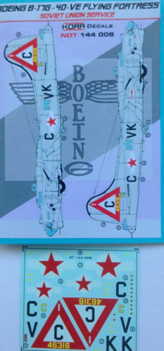 Kora Models NDT144008 Boeing B-17G - Soviet union service
