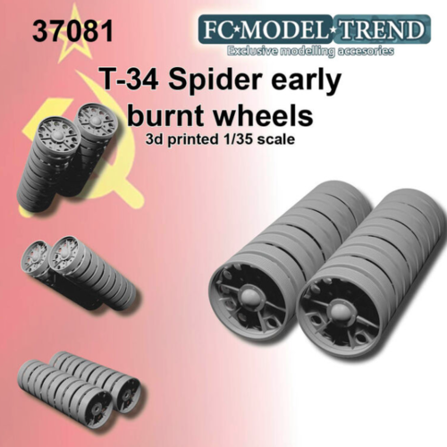 FC ModelTrend 37081 T-34 Early spider burnt wheels