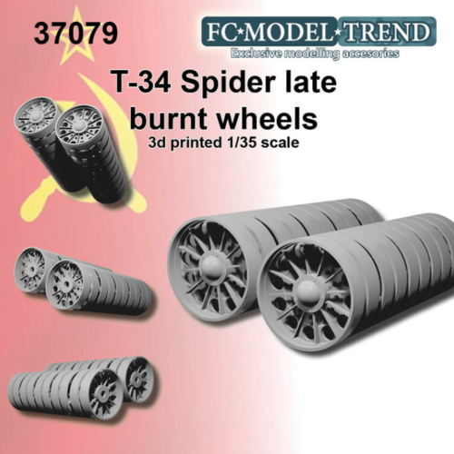 FC ModelTrend 37079 T-34 Late spider burnt wheels