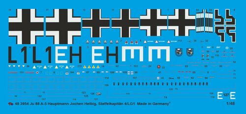 Peddinghaus-Decals 3954 Ju 88 A-5 Hauptmann Jochen Helbig, Staffelkapitän 4./LG 1
