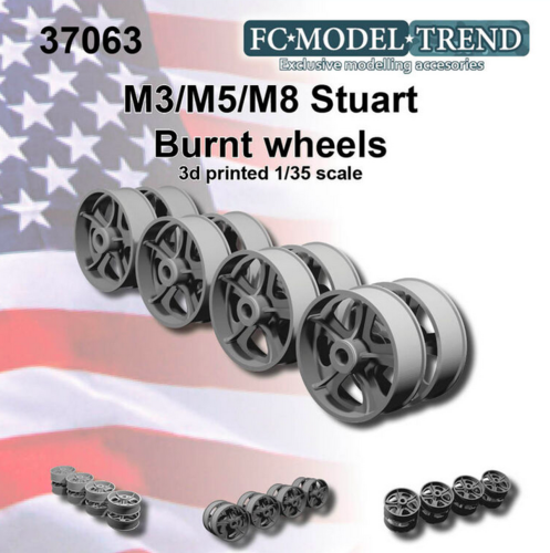 FC ModelTrend 37063 M3/5 Stuart burnt wheels