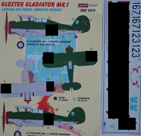 Kora Models Dec4818 Gloster Gladiator Mk.I Latvia
