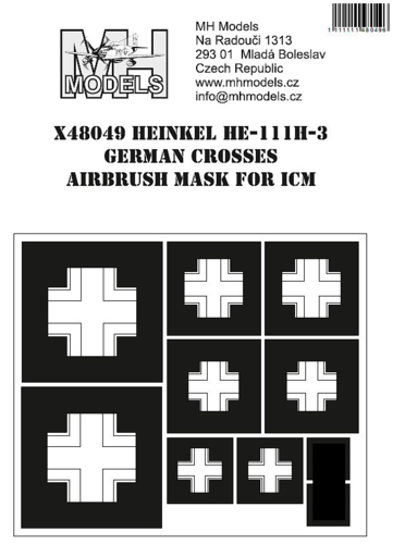 MH Models X48049 Heinkel He.111H-3 German Crosses airbrush mask