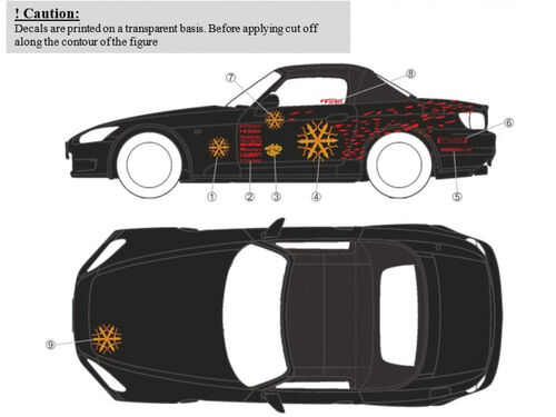 Ukrainian Scale Cars Production (USCP) 24A062 Honda S2000 Black Fast And Furious (Johnny Tran) Decal