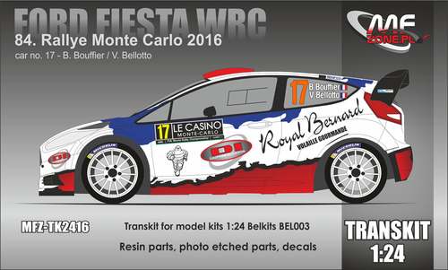 MF-Zone TK2416 Ford Fiesta WRC Bouffier - Rallye Monte Carlo 2016 (żywiczne części + kalkomania + el. fototrawione)
