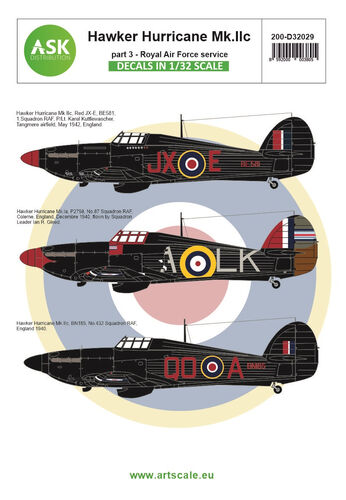 Art Scale Kit D32029 Hawker Hurricane Mk.IA / Mk.IIC Part 3 - Royal Air Force Service