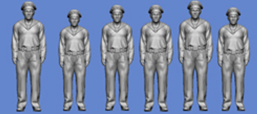 Germania-Figuren 72-WW2-455 Navy 1939-45 German sailors 06 Stand still 01 6 figures