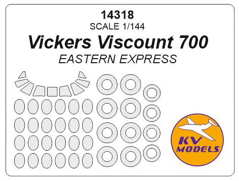 KV Models 14318 Vickers Viscount 700 + wheels masks (EASTERN EXPRESS)