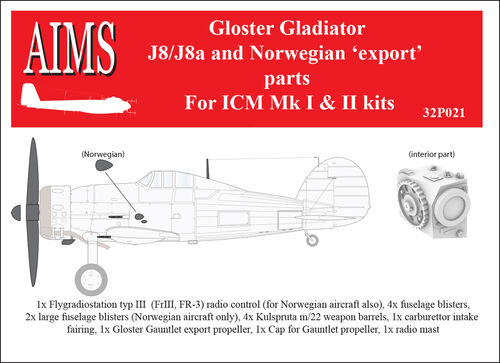 Aims 32P021 Swedish J8 conversion for Gloster Gladiator Mk.II (FOR ICM kits)