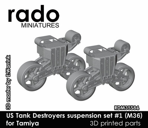 NEW! Rado Miniatures 35S84 US Tank Destroyer M36 - Bogies and Road Wheels Set 1 (for Tamiya Kits / 3D-Printed)