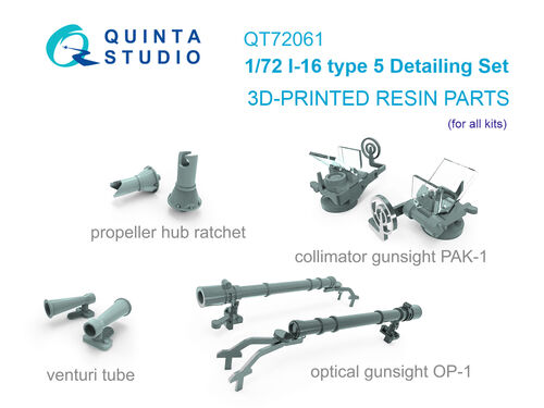 Quinta Studio QT72061 Polikarpov I-16 Type 5 - Detailing Set (3D-Printed / for All Kits)