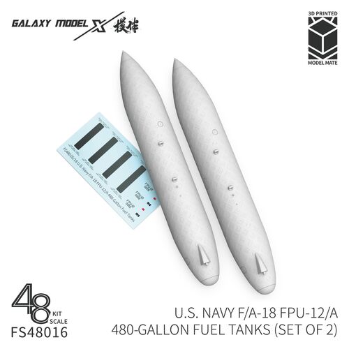Galaxy-Model FS48016 US Navy F/A-18 - FPU-12/A 480-Gallon Fuel Tanks (2 pcs / 3D-Printed)