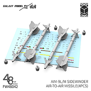 NEW! Galaxy-Model FW48042 AIM-9 L/M Sidewinder Air-to-Air Missile (4 pcs / 3D-Printed)