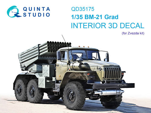NEW! Quinta Studio QD35175 BM-21 Grad - 3D-Printed & Coloured Interior (for Zvezda Kits)