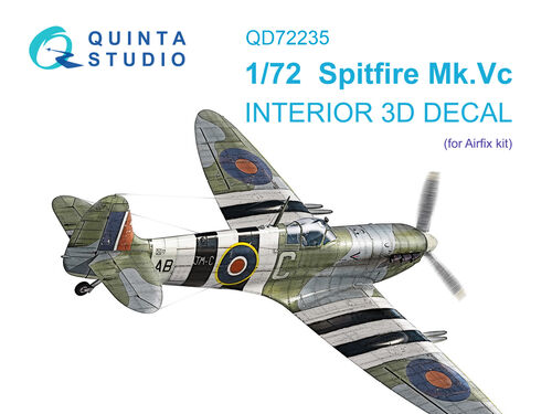 Quinta Studio QD72235 Supermarine Spitfire Mk.Vc - 3D-Printed & Coloured Interior (for Airfix Kits)