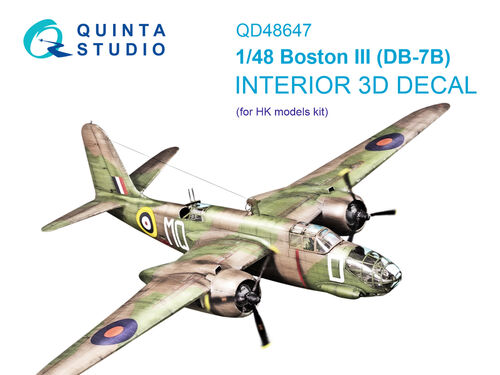 Quinta Studio QD48647 Douglas Boston III (DB-7B) - 3D-Printed & Coloured Interior (for HKM Kits)