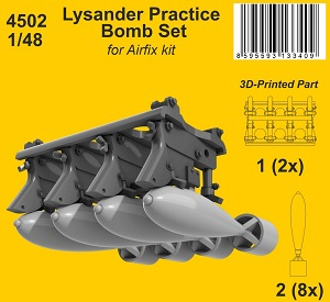 CMK K4502 Westalnd Lysander - Practice Bomb Set (for Airfix Kits / 3D-Printed)
