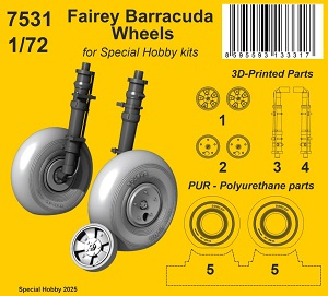 CMK K7531 Fairey Barracuda - Wheels Set (for Special Hobby Kits)