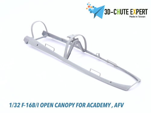 3D-CHUTE EXPERT 0510518 General Dynamics F-16 D/I - Open Canopy Frame (for Academy and AFV Kits)
