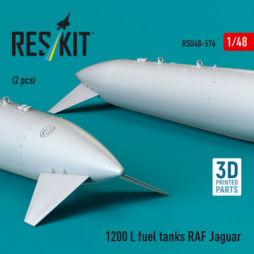 RES/KIT U48-0576 British RAF SEPECAT Jaguar - 1200 L Fuel Tanks (2 pcs / 3D Printed)