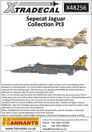 Xtradecal 48256 Sepecat Jaguar GR.1 / GR.1A Part 3 (6 schemes)