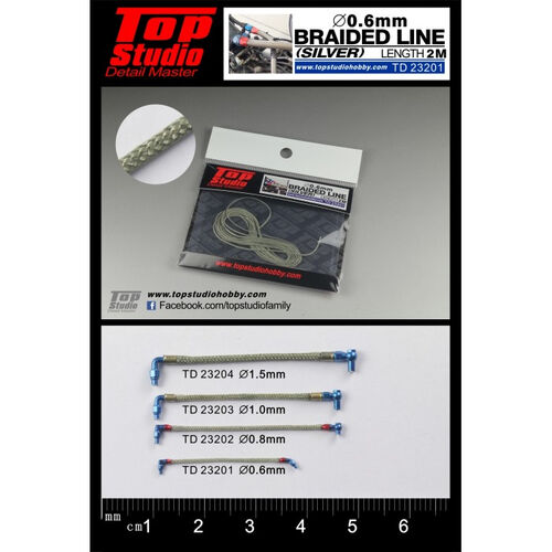 NEW! Top Studio TD23201 0.6 mm Braided Line (Silver / 2 m)