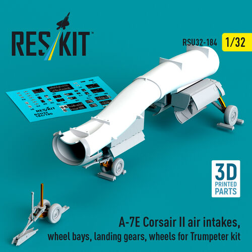 RES/KIT U32-0184 LTV A-7 E Corsair II - Air Intakes / Wheel Bays / Landing Gears and Wheels (3D-Printed / for Trumpeter Kits)