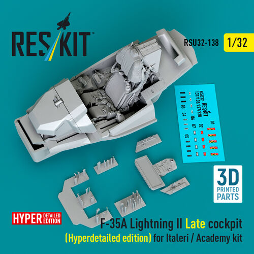 RES/KIT U32-0138 F-35 A Lightning II - Late Cockpit Hyperdetailed Edition (for Italeri and Academy Kits / 3D Printed)