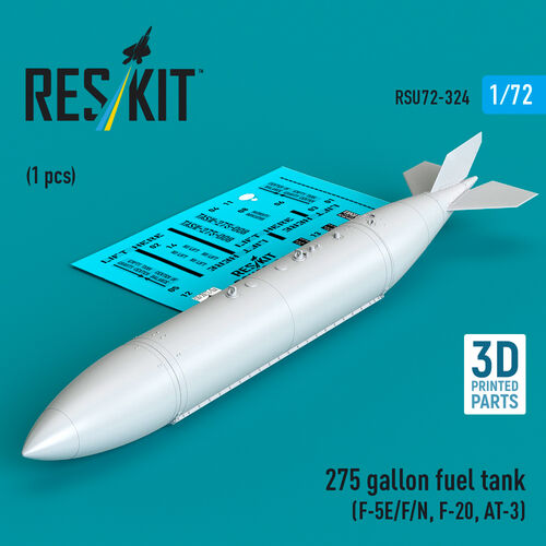 RES/KIT U72-0324 Northrop F-5 E / F / N / F-20 and AT-3 - 275 Gallon Fuel Tank (1 piece / 3D-Printed)