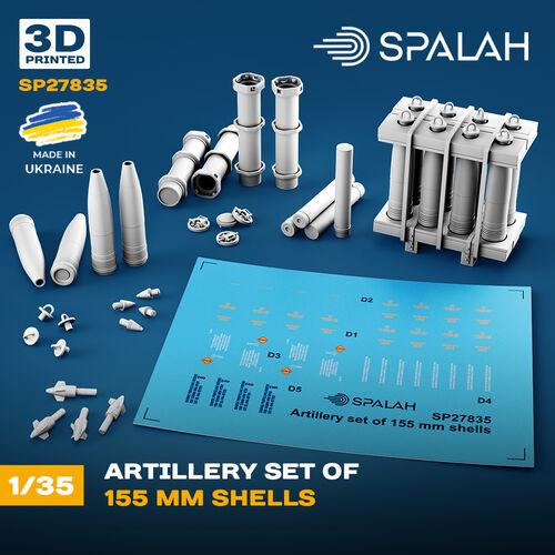 Spalah 27835 Artillery Set of 155 mm Shells (3D-Printed)